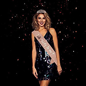 Semato 30th Birthday Sash & Rhinestone Tiara Kit- Happy 30th Birthday Gifts for Her 30th Birthday Decorations for Women (rose gold)