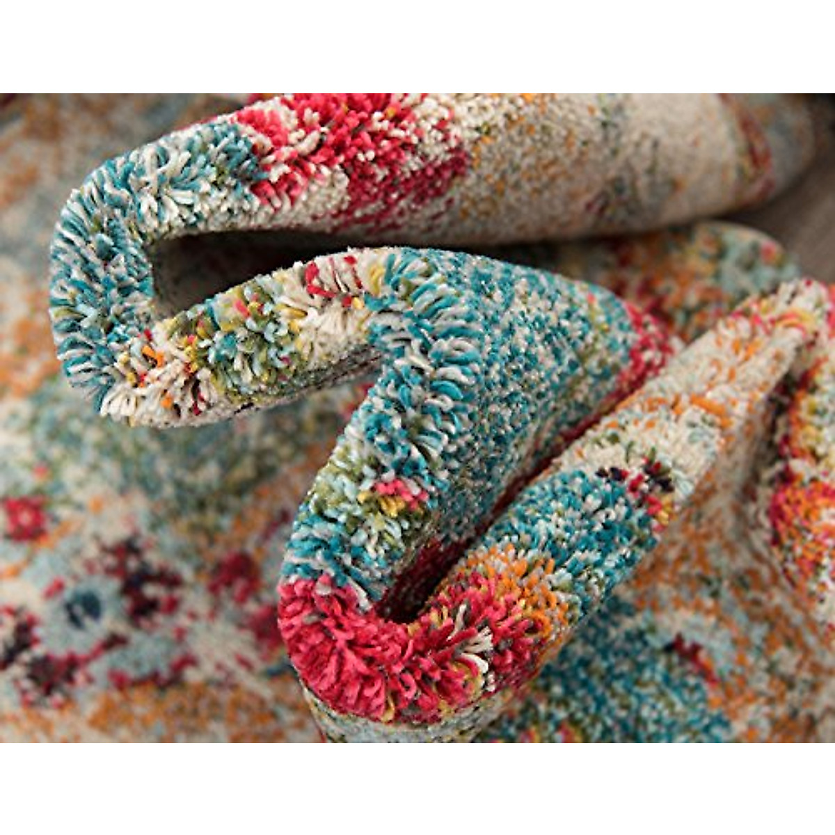 Unique Loom Sedona Collection Distressed, Southwester, Over-Dyed, Vintage Area Rug, 9' 0" x 12' 0", Blue/Beige