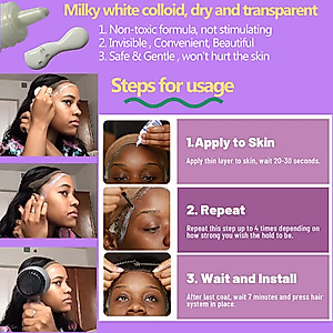 Invisible Bonding Glue- Waterproof 1.3oz-Extra Moisture Control-Light Hold Wig Glue for Poly and Lace Hairpiece, Wig, Toupee Systems Hair Replacement Adhesive