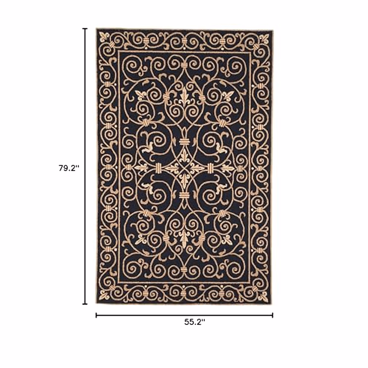 SAFAVIEH Chelsea Collection Area Rug - 4'6" x 6'6" Oval, Black, Hand-Hooked French Country Wool, Ideal for High Traffic Areas in Living Room, Bedroom (HK11A)