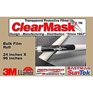 ClearMask 24" X 96" Fabricated Paint Protection Film Roll (8 Mil Clear Urethane Film from 3M, Eastman Llumar Suntek or Equal)