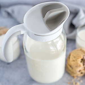 Ergo Spout WIDE mason jar pitcher, mason jar pour spout lid, (WIDE MOUTH) (1, Classic White)