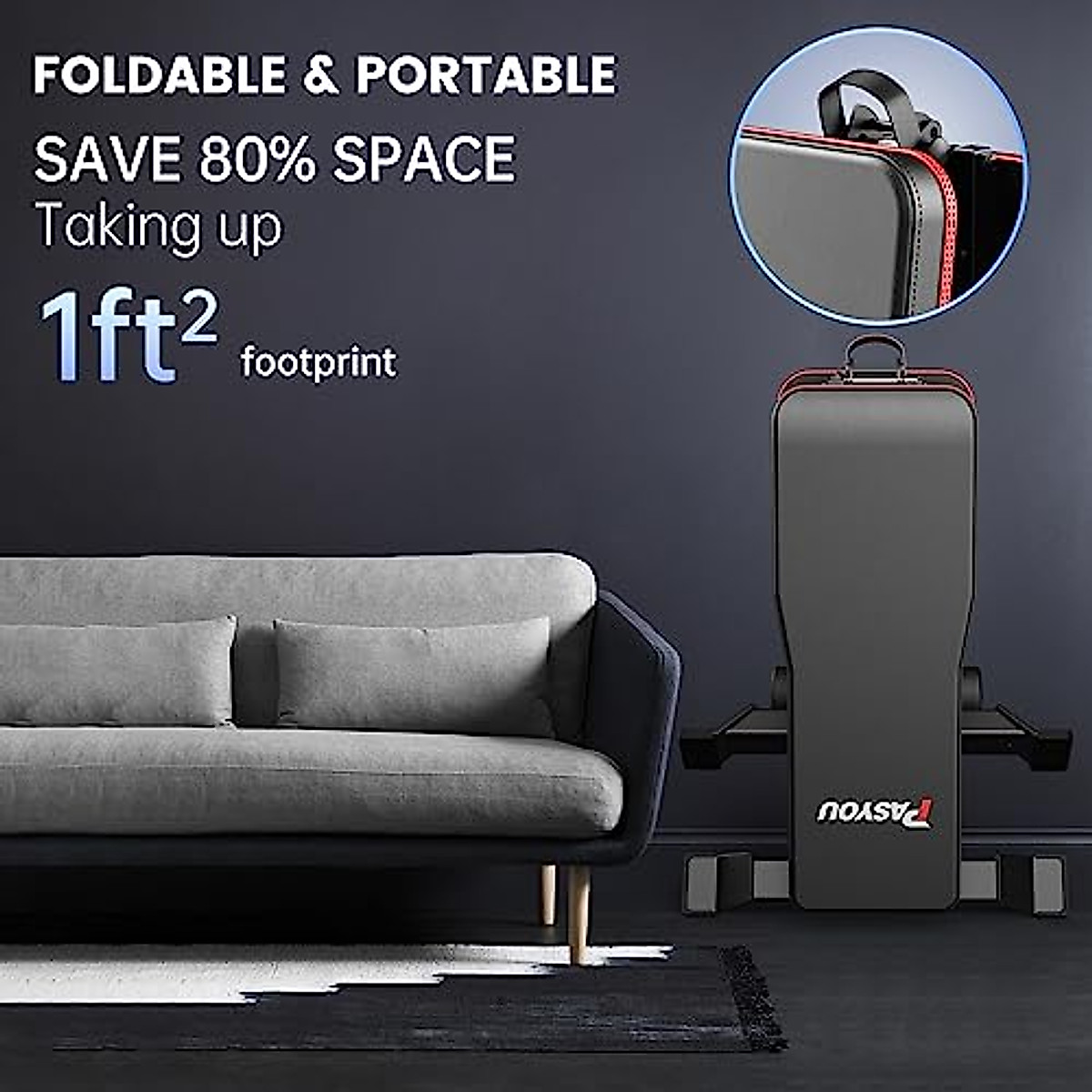 PASYOU Adjustable Weight Bench Press (9x4x3 Positions), Foldable Workout Bench, 700 Pounds Load Flat Incline Decline Strength Training Benches, Sit Up Exercise Equipment