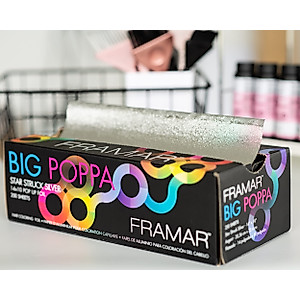 Framar Big Poppa Star Struck Silver Pop Up Hair Foil, Aluminum Foil Sheets, Hair Foils For Highlighting - 250 Foil Sheets – 10x14 inches