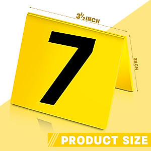 10 Pcs Evidence Markers Detective Scene Markers Decorations Number ID Tents for Clue Game Murder Theme Halloween Party Supplies, Yellow