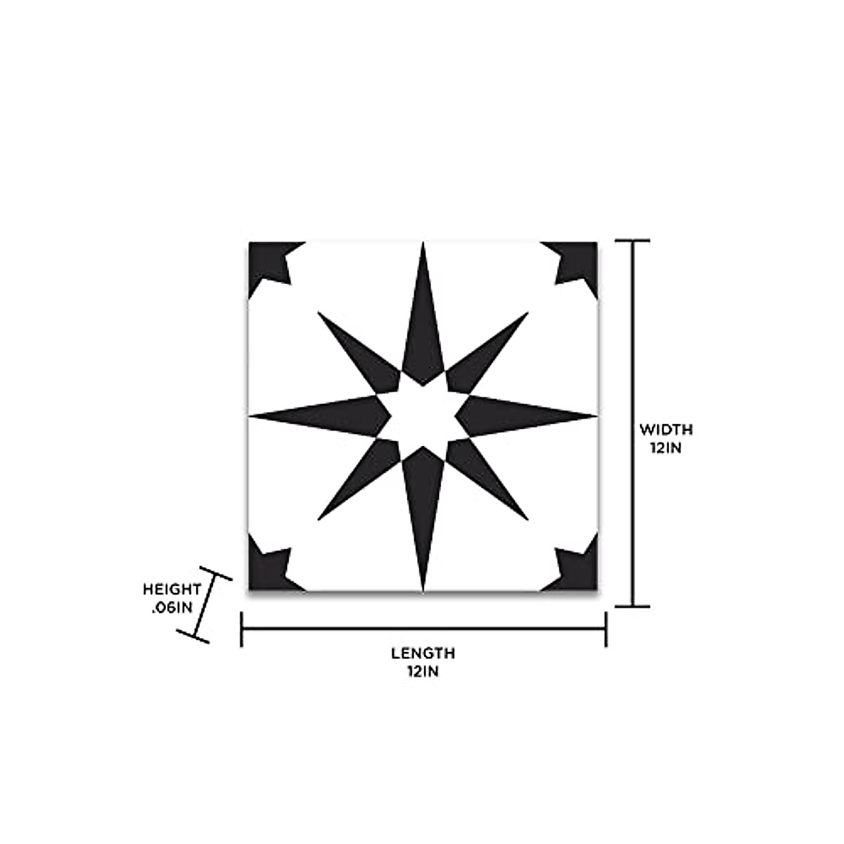 FloorPops FP2948 Altair Peel & Stick Floor Tiles, Black