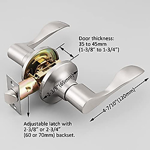 GOBEKOR 6 Pack Passage Lever Door Handle Brushed Nickel Wave Door Levers Interior Door Handles for Closet Keyless Indoor Door Locks