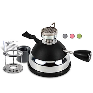 BLUEFIRE Butane Mini Burner for Tabletop Coffee Siphon Syphon/w Furnace Stand and Assembly Rack Ceramic Windproof Torch Head Portable Cooking Stove Espresso Maker Chafing Soup Tureens Fondue Bunsen