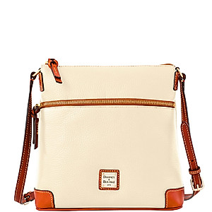 Dooney & Bourke Women's Crossbody in Pebble Grain Leather, Large Handbag with Adjustable Shoulder Strap, Bone