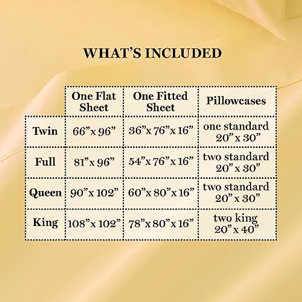 MARTHA STEWART 100% Cotton Queen Sheet Set - 4 Piece, Soft, Smooth, Durable, Easy Care, 16" Deep Pocket Sheets, Bedding Sheets, Sateen Sheets, 1 Flat, 1 Fitted, 2 Pillowcases, Yellow