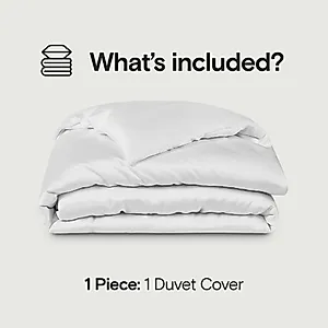 SIJO AiryWeight Tencel Duvet Cover, 100% Lyocell Derived from Eucalyptus, Buttery Soft, Best Cooling Sheets by Architectural Digest (Snow, King/Cal King 106"x90")