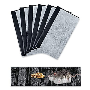 SEEKBIT 6 Pack Rat Sticky Traps, Black Fabric Material Catching Mouse Glue Trap for Mice and Rats, Enhanced Stickiness Trapping Pads Work for Snakes Spiders Roaches House - 47.2x11