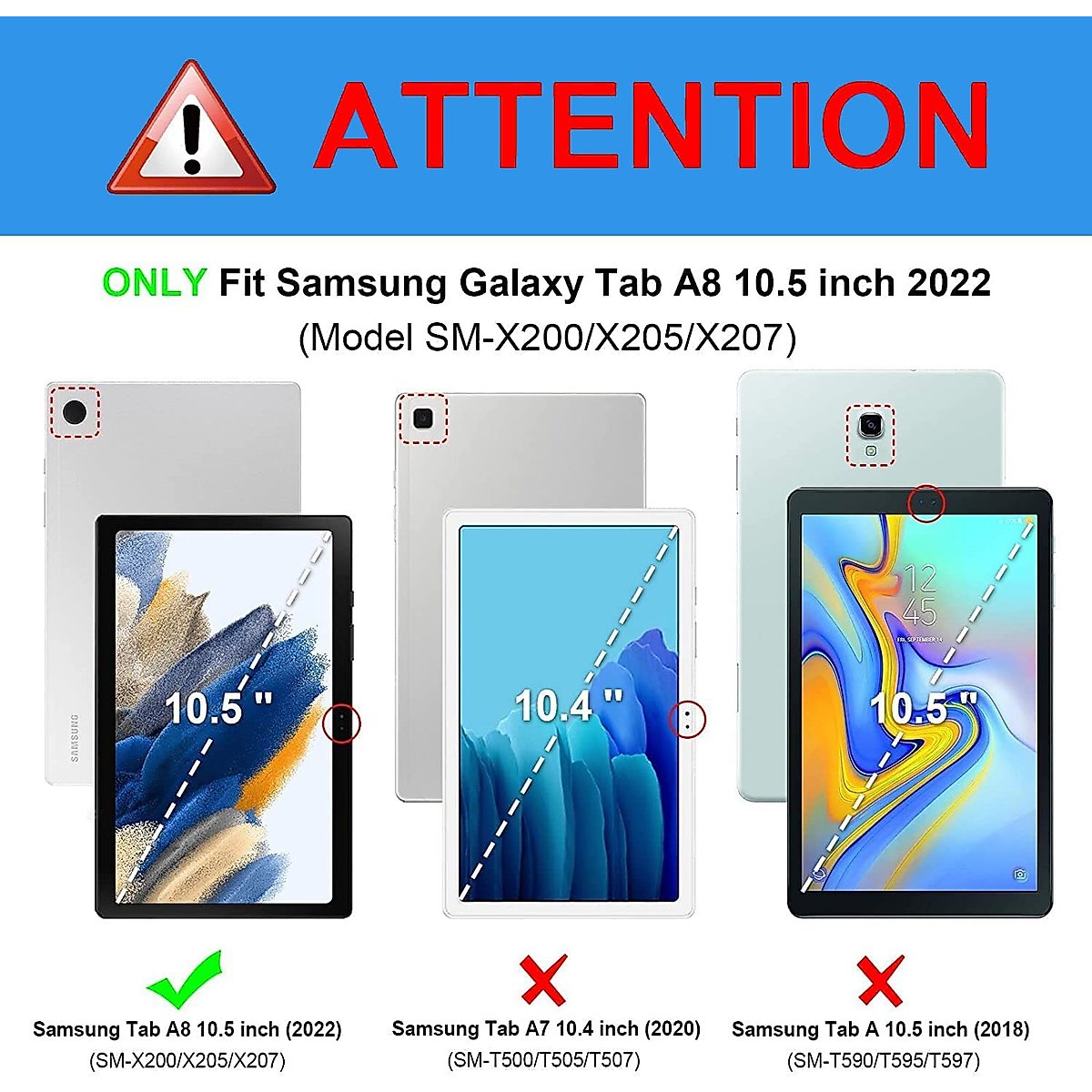 RTOBX Kids Case for Samsung Galaxy Tab A8 10.5 Inch 2022, Galaxy Tab A8 Case with Screen Protector, Shockproof Handle Stand Case for Samsung Galaxy Tab A8 10.5” 2022 (SM-X200/SM-X205/SM-X207), Blue