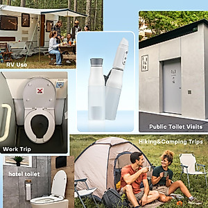 MLOAS Portable Bidet for Travel, Portable Handheld Personal Hygiene Refresher Toilet Butt Cleaner, Bidet Bottle with 3 Water Pressure for Women and Men(White, 10.2oz)