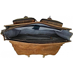 C CUERO 15 Inch Retro Buffalo Hunter Leather Laptop Messenger Bag Office Briefcase Crossbody Travel Bag For Men And Women College Bag Office Laptop Bag