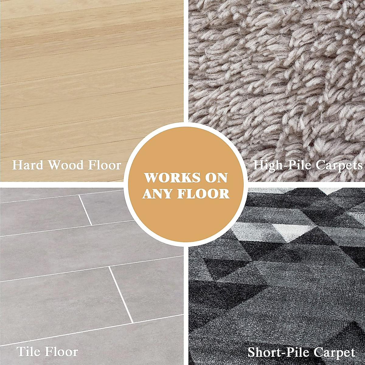 Natsukage Glass Chair Mat 46" x 53" 1/4" Thick Tempered Glass Office Chair Mats Desk Chair Mat for Carpet or Hardwood Floor Computer Chair Mat Floor Protector(Transparent)