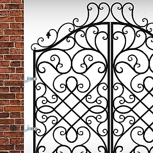 2 Pack 1-3/8 Inch Wall Mount Gate Hinge Metal Hinges Fence Post Chain Link Fence Frame Hinge Outdoor Gate Hardware (Screws Included)