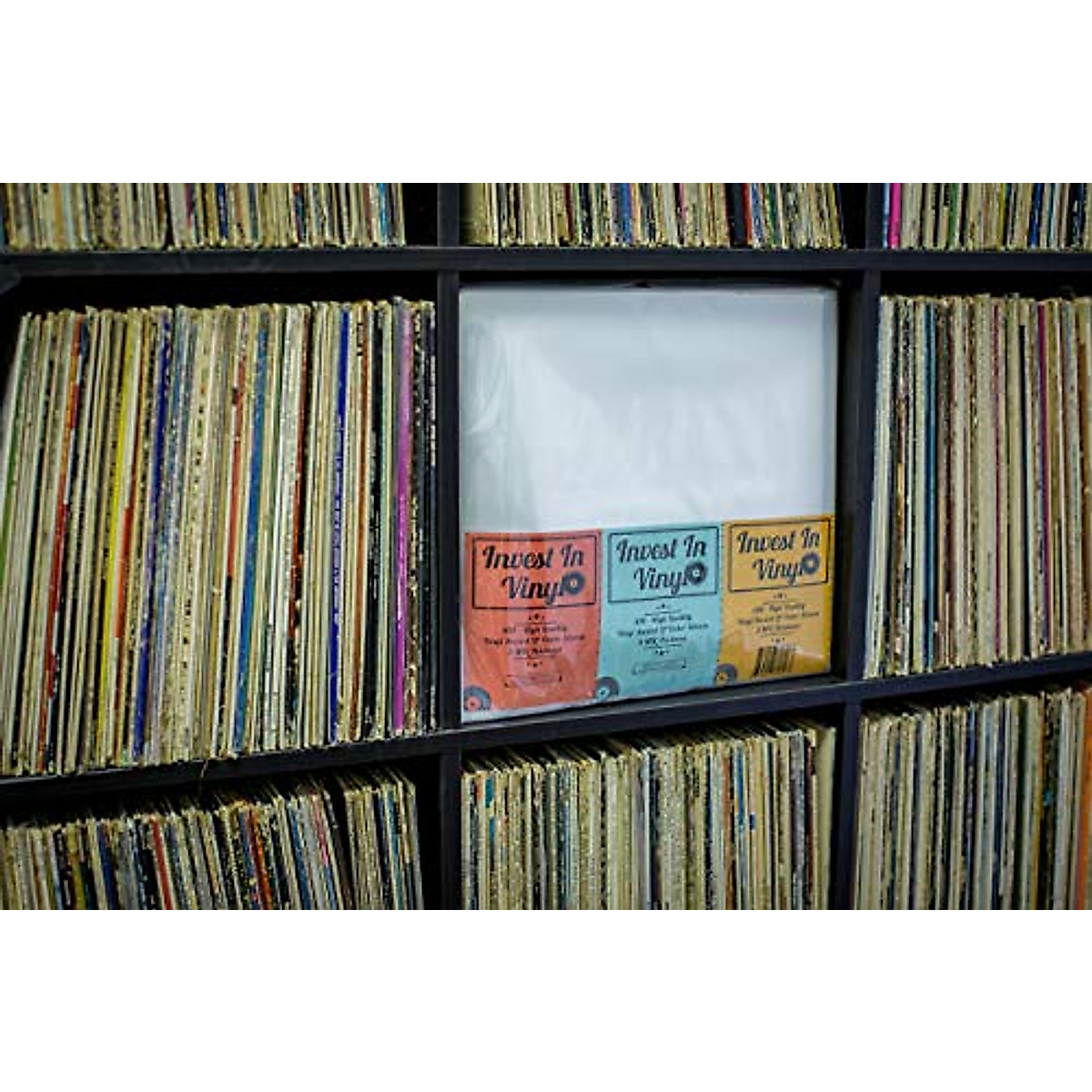 Invest In Vinyl 100 Clear Plastic Protective LP Outer Sleeves 3 Mil. Vinyl Record Sleeves Album Covers 12.75" x 12.5" Provide Your LP Collection with The Proper Protection