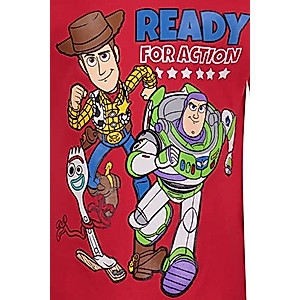 Disney Pixar Toy Story Woody Buzz Lightyear Forky Alien Rex Slinky Dog Toddler Boys 4 Pack T-Shirts Big Kid 2T