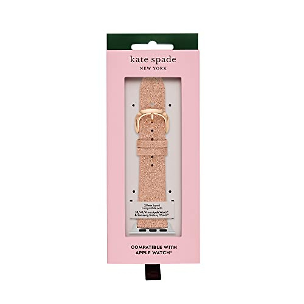 Kate Spade New York women's rose gold glitter leather band for apple watch®, 38/40/41mm (Model: KSS0141)