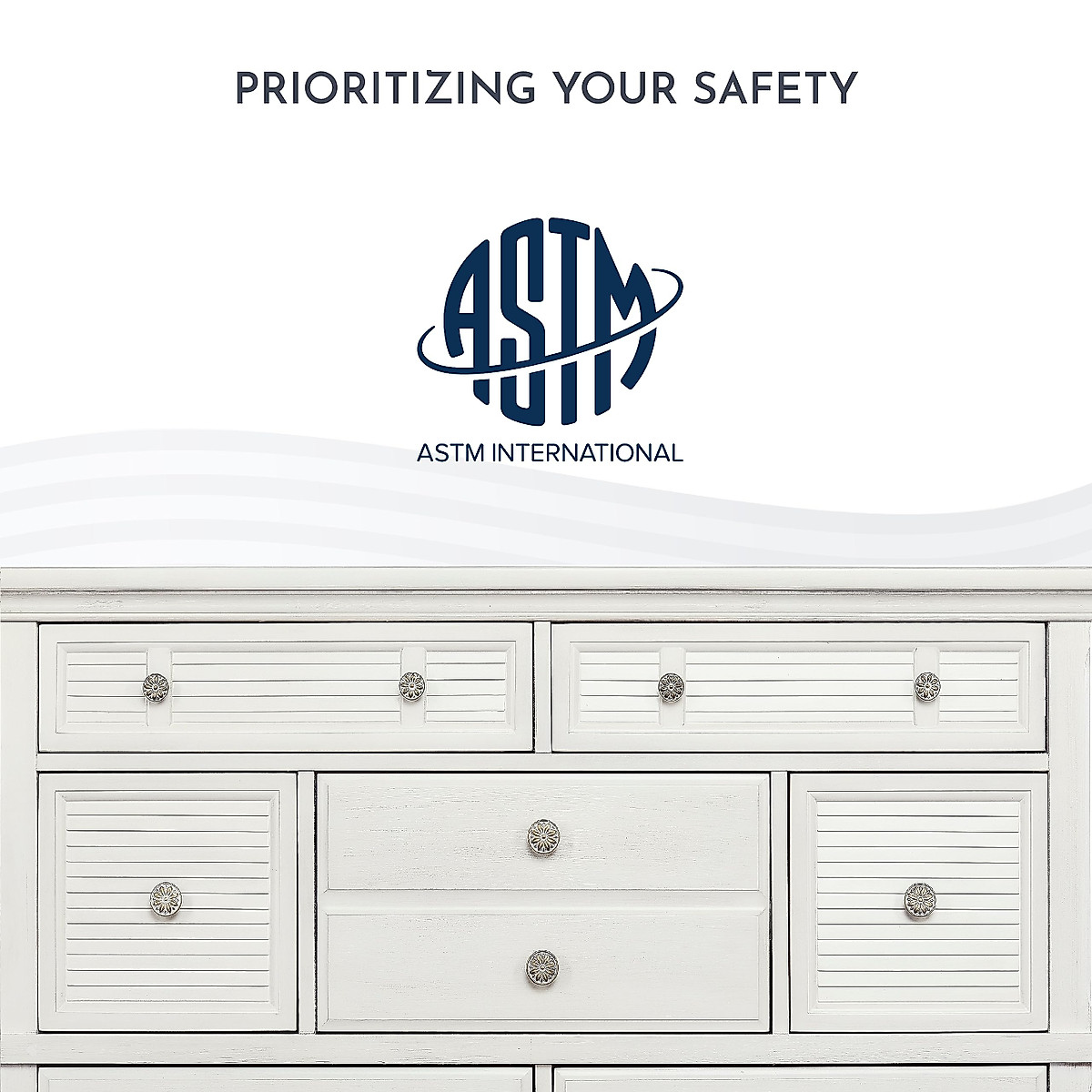 Evolur Weathered White Cape May Double Dresser