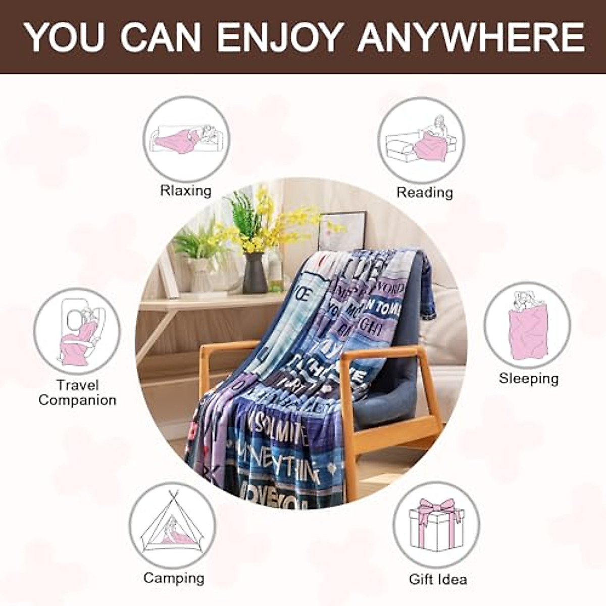 Gifts for Boyfriend Soft Blanket Anniversary Birthday Romantic Gift for Him Couples Luxury Light Weight Throw Blanket for Couch Sofa Bedding 50'' x 40''