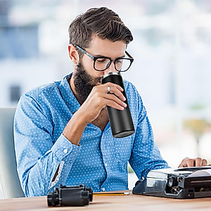 FristChoice 20 oz Skinny Tumbler with Lid and Straw,Stainless Steel Vacuum Insulated Tumbler Cup Double Wall Leak-proof Coffee Mug,Travel Thermal Water Tumbler for Home,Office,Outdoor(Black,1)