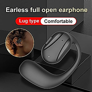 kdhgoo Open Bone Conduction Headphones Wireless Bluetooth 5.2 Earhook Earphone, Ultralight Business Headphones with Mic for Business Office Driving
