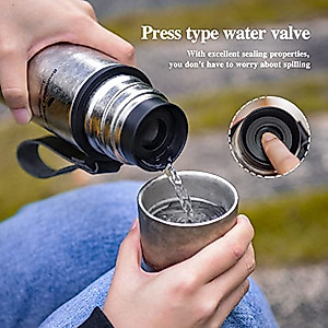 Boundless Voyage Titanium 17 fl oz/510ml Vacuum Water Bottle Double-Walled Lightweight Coffee Bottle Leak-Proof Sport Bottle for Travel Outdoor Office
