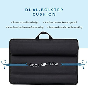 LapGear Home Office Pro Lap Desk with Wrist Rest, Mouse Pad, and Phone Holder - Gray Woodgrain - Fits up to 15.6 Inch Laptops - Style No. 91595