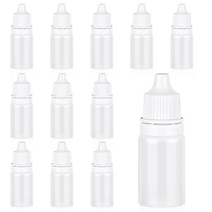 salbsever 15 Pcs 10 ML Plastic Dropper Bottle Plastic Squeezable Dropper Bottles Portable White Dropper Bottles Liquid Plastic Bottles Refillable Containers with Screw Cap