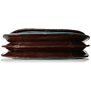 Tignanello Boho Classic Vintage Leather Saddle Bag, Juniper/Dark Brown