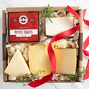 igourmet Spanish Cheese Tasting Gift Box - Includes Spanish Manchego Cheese, Mahon Reserva Cheese, Idiazabal Cheese and Murcia al Vino Cheese From Spain - Mini Toast Crackers, and Cheese Knife