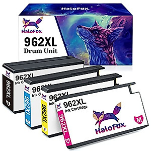 HaloFox Remanufactured Ink Cartridge Replacement for HP 962XL 962 HP962 XL for HP OfficeJet Pro 9010 9015 9025 9018 9020 9012 9019 9016 9014 9027 9029 9026 9022 9028 Ink (High Yield, 4 Combo Pack)
