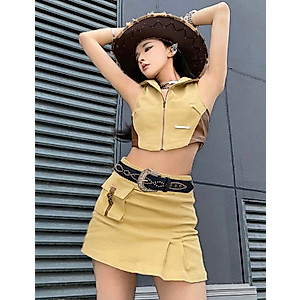 TOPACC Western Belts for Women Cowgirl Cowboy Rivet Studded Country Fashion Punk Belt for Jeans Black