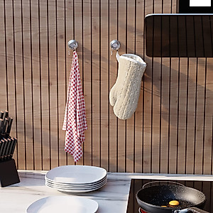 ABC Terry Cloth Oven Mitt 33 Cm. 3 Pairs of Beige Kitchen Oven Mitts Heat Resistant with 260 C Heat Resistance. Cut Resistant Cotton Oven Mittens for Kitchen with Top Loop. Washable Oven Gloves