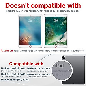 TASSKTO for iPad Pro 12.9 inch Case(6th 5th 4th 3rd Generation) with 360 Kickstand Hand Strap Pen Holder, Dual Layer Shockproof iPad Pro 12.9 Case for Kids