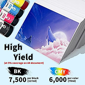 Koala Compatible Refilled Ink Bottle Replacement for 502 T502 Compatible with ET-2700 ET-2750 ET-2760 ET-3750 ST-2000 ST-3000 ST-4000 Printer Black, Cyan, Magenta, Yellow,4 Pack