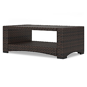 Signature Design by Ashley Windglow Outdoor Coffee Table, 44" W x 25" D x 17" H, Dark Brown