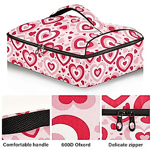 Kcldeci Insulated Thermal Food Carrier Insulated Casserole Carrier for Hot or Cold Food,St Valentine’s Day Insulated Tote Bag for Potluck Cookouts Parties Picnic,Lasagna Lugger