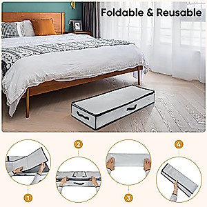 BALEINE Christmas Wrapping Paper Storage Organizer with Flexible Partitions and Pockets, 40" Durable 600D Oxford Fabric Gift Wrap Storage Bag Fits Ribbon, Ornaments, Holiday Accessories (Gray)