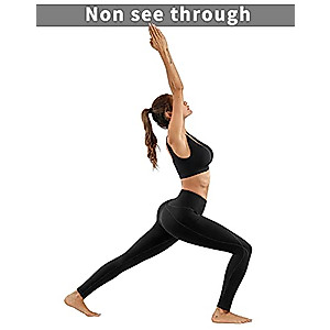 PHISOCKAT 2 Pack High Waist Yoga Pants with Pockets, Tummy Control Leggings, Workout 4 Way Stretch Yoga Leggings