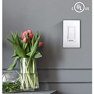 Cloudy Bay in Wall Dimmer Switch for LED Light/CFL/Incandescent,3-Way Single Pole Dimmable Slide,600 Watt max,Cover Plate Included