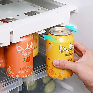 2 PCS Hanging Soda Organizer for Refrigerator,Soda Can Organizer Stacking Can Dispenser for Refrigerator Space Save for Pantry, Freezer, Kitchen, Beverage Storage Holder Up to 16 Cans