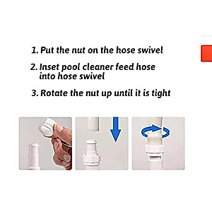 ATIE 280, 380, 180 Pool Cleaner Hose Swivel D20 and Hose Nut D15 Combo Kit Replacement For Zodiac Polaris 280, 380, 180 Pool Cleaners (2 Pack)