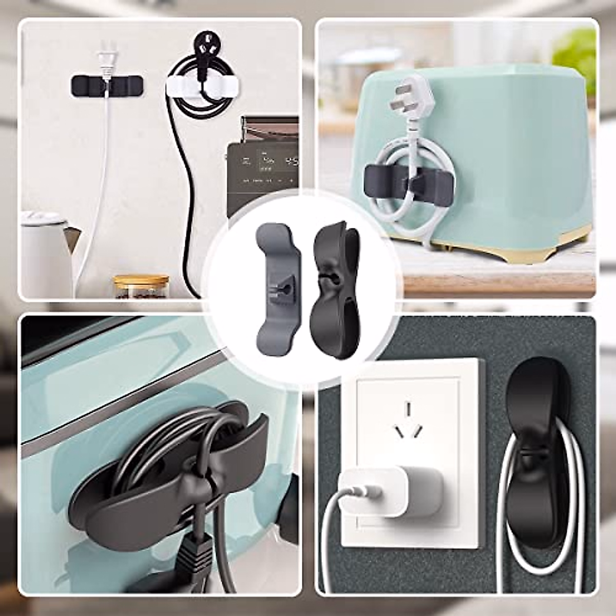 SAIGHT 6 PCS Cord Organizer for Kitchen Appliances, Holder 2 Kinds of Style, Upgraded Keeper, Wrapper Stick Firmly on Appliances Mixer, Coffee Maker, Pressure Cooker, Air Fryer & Other