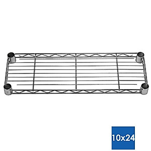 Shelving Inc. 10" d x 24" w x 72" h Chrome Wire Shelving with 4 Tier Shelves, Weight Capacity 800lbs Per Shelf