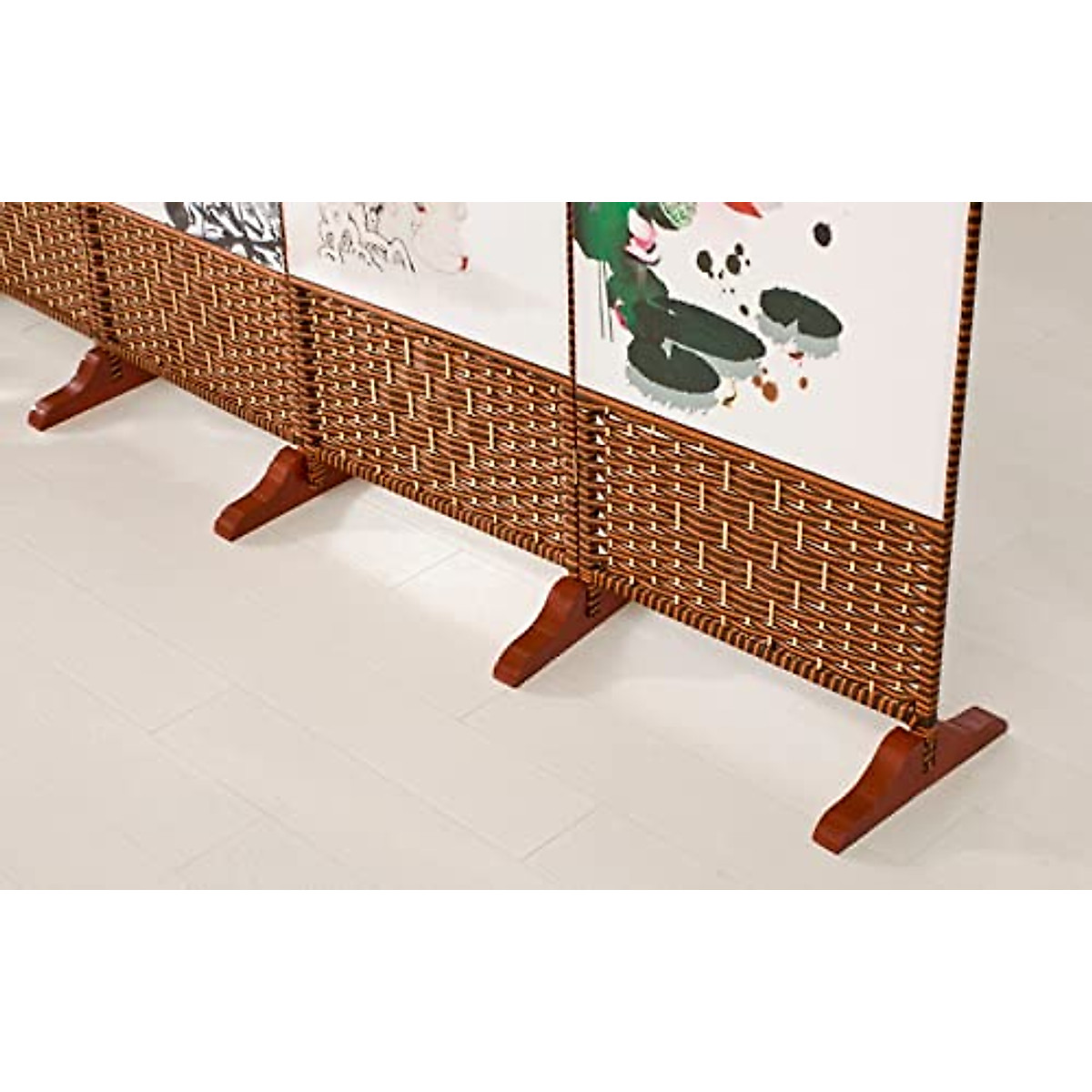 2pcs Wooden Room Divider Stand - Folding Privacy Screen Holder Thickened Base for Home Hotel Room - Bedroom Dressing Room Panel Bracket (A Stand)