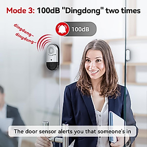 Sanjie Door Alarms When Opened,Door/Window Alarm Sensors for Kids Safety/Home Security/Pool/Garage/Dementia/Toddler/Travel Security,Easy to Install,Volume Control/Loud Alert,Long Battery Life,10 Pack