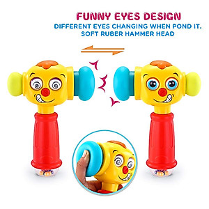 VATOS Musical Light Hammer Toy for Babies 12-18 Months - Infant Hammer with Sounds and Lights for 1 Year Olds